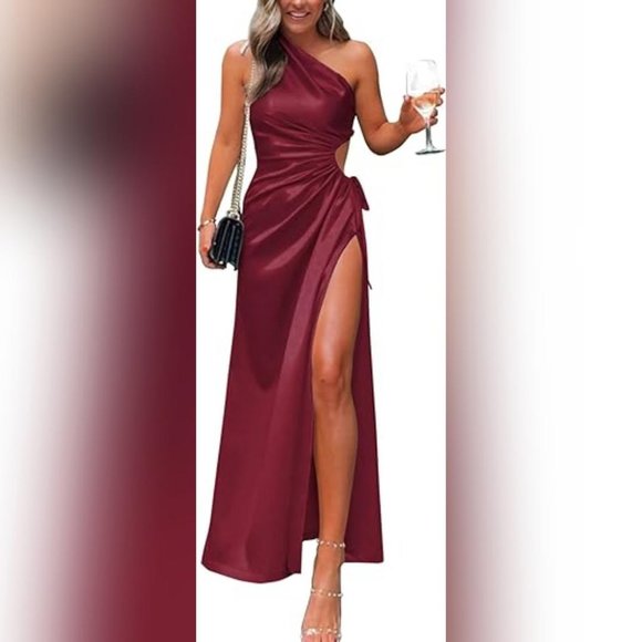 PrettyGarden | Dresses | Nwt Prettygarden One Shoulder Satin Dress ...